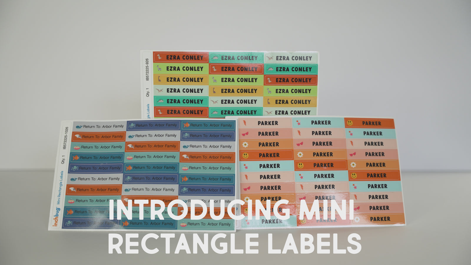 Mini Rectangle Name Labels - Solid – InchBug